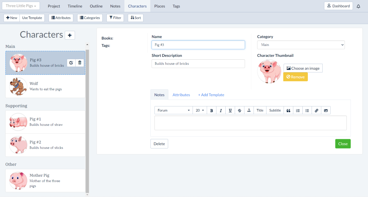 Screenshots - Plottr