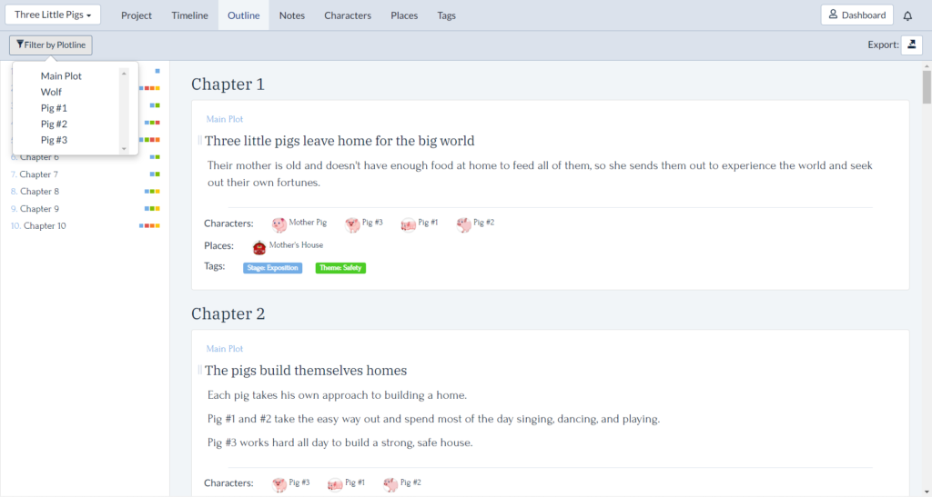 Screenshots - Plottr