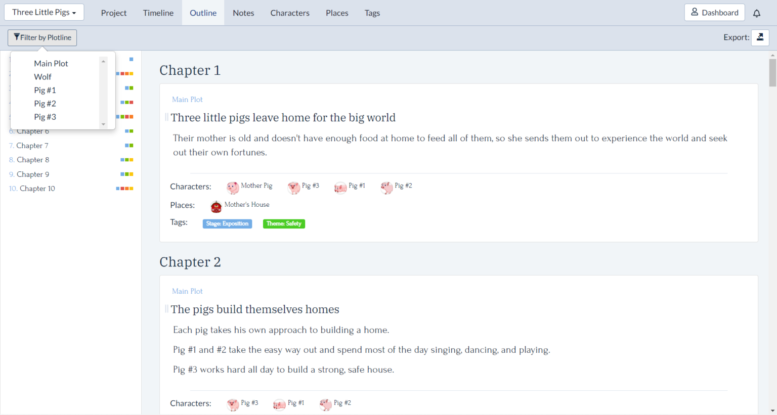 Screenshots - Plottr
