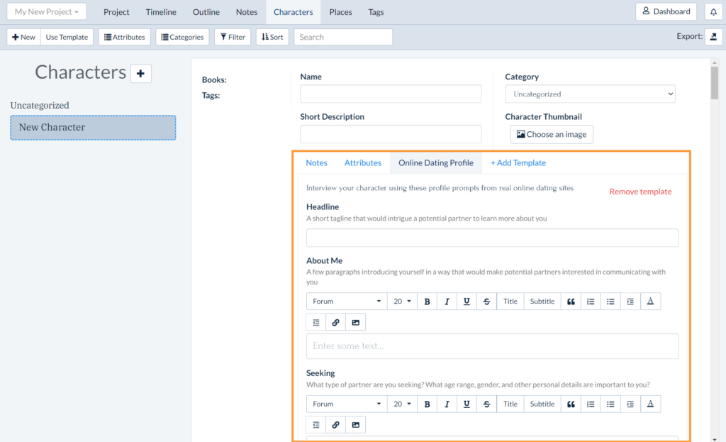 Dating Profile Template: Creating Unmatched Personality