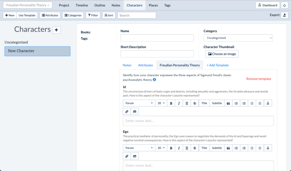 Freudian Personality Theory for Writers, Explained [Template]