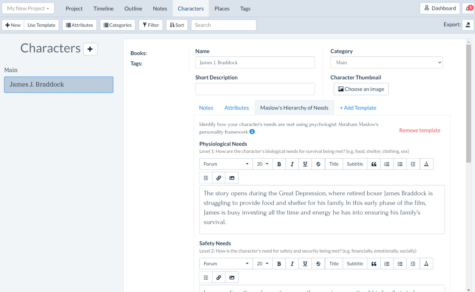 How to Use Maslow's Hierarchy of Needs in Fiction [Template]