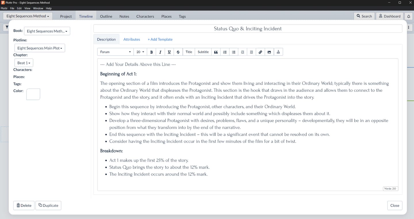 Eight Sequences Plot Structure for Books and Screenplays
