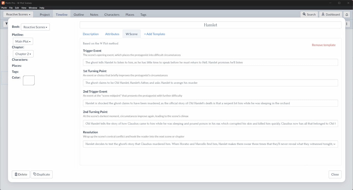 W Scene Template: Writing Riveting Ups and Downs — Plottr