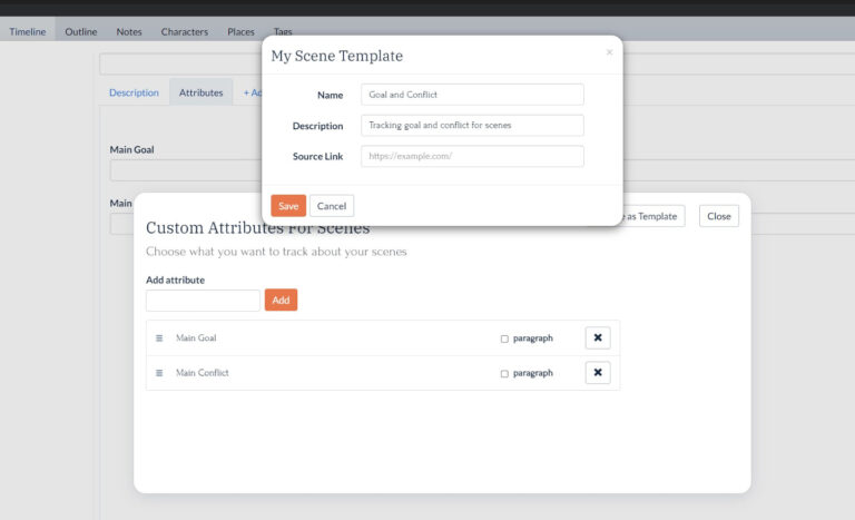 Powerful Custom Scene and Character Templates in Plottr